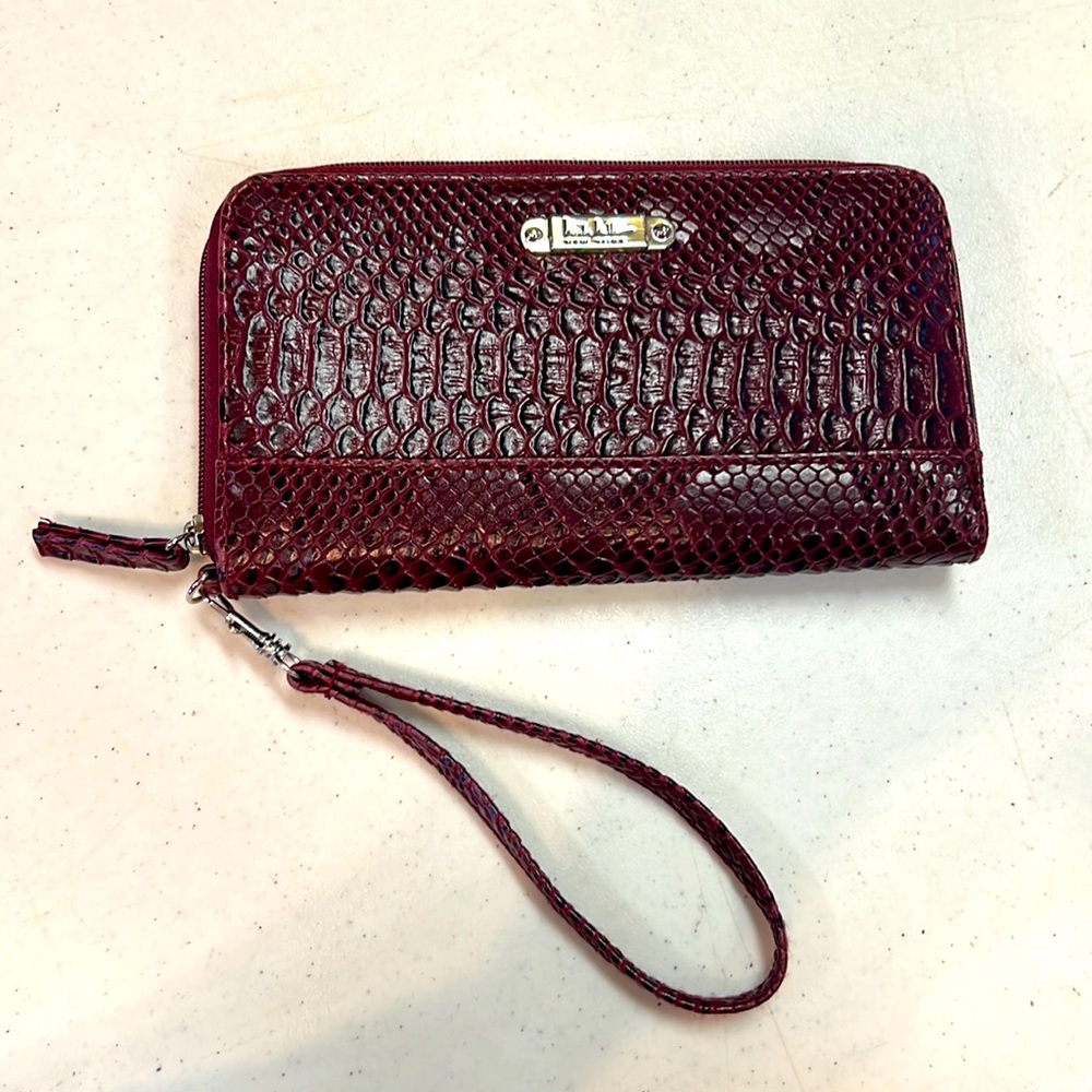 Nicole Miller Faux Snake Skin Wallet - Gem